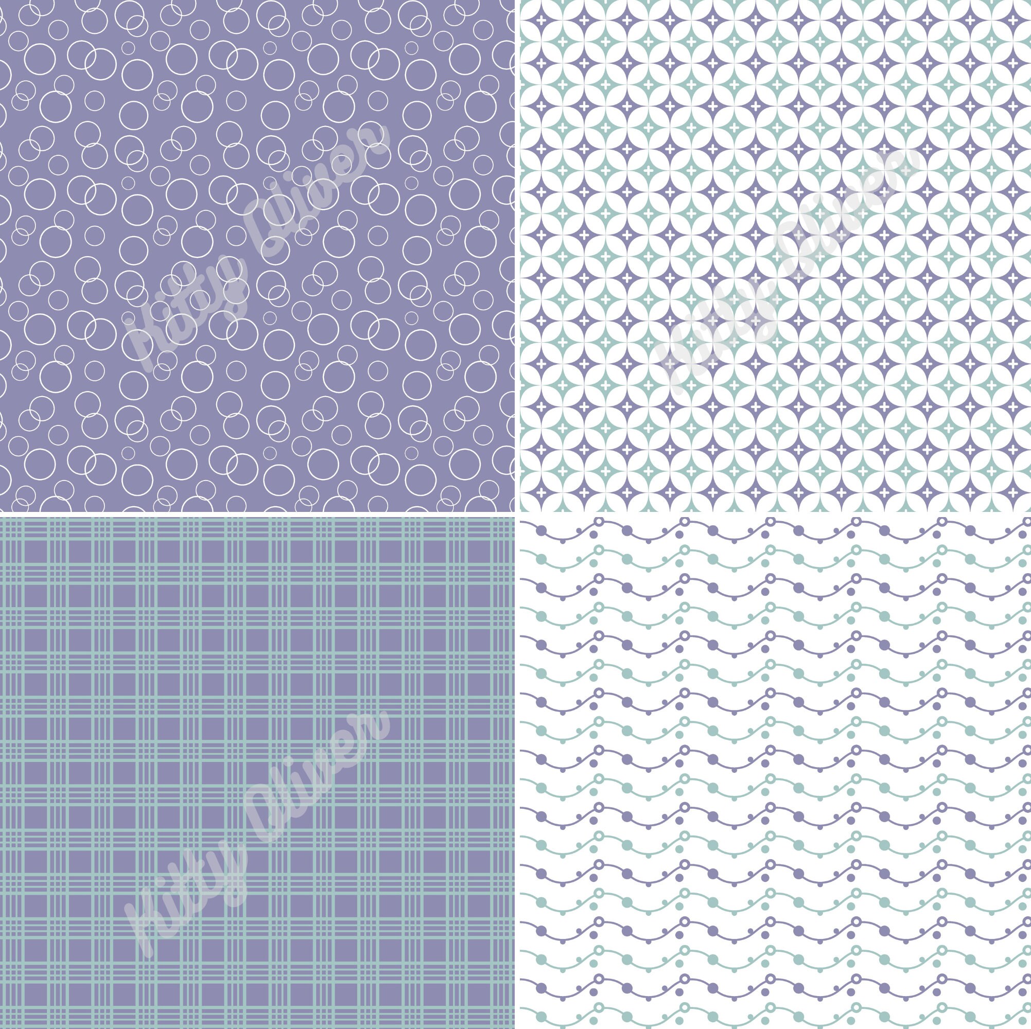 Fun, Fresh, Lilac and Mint Paper Pack | Printable Digital Paper ...