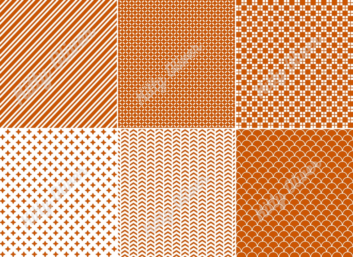 Burnt Orange Basic Patterns Value Paper Pack | Printable Digital Paper ...