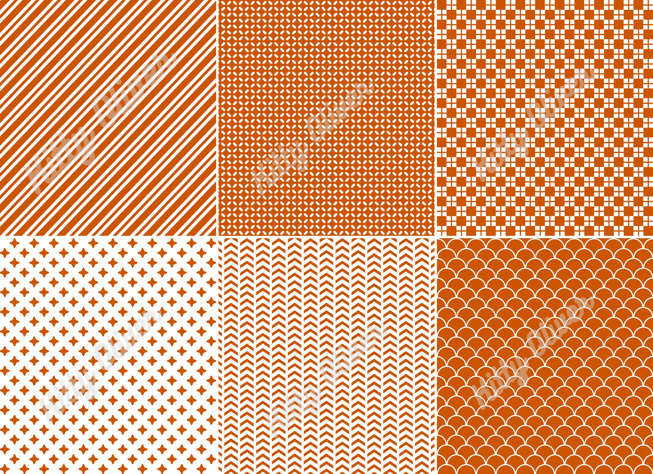 Burnt Orange Basic Patterns Value Paper Pack | Printable Digital Paper ...