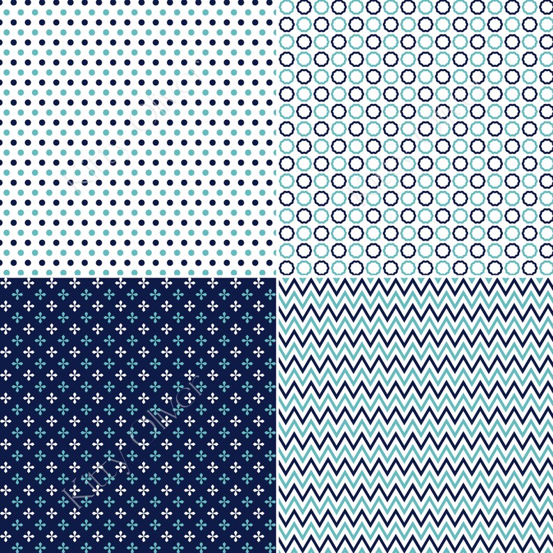 Navy and Light Blue Digital Paper Pack | Printable Digital Paper ...