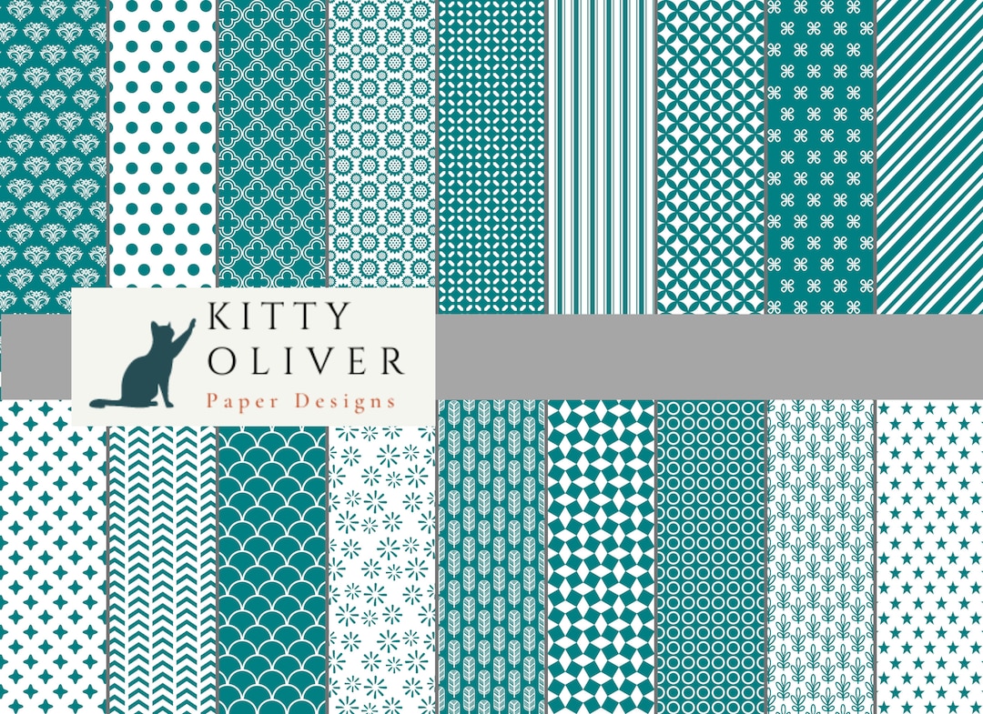 Teal Basic Patterns Value Paper Pack | Printable Digital Paper Download ...