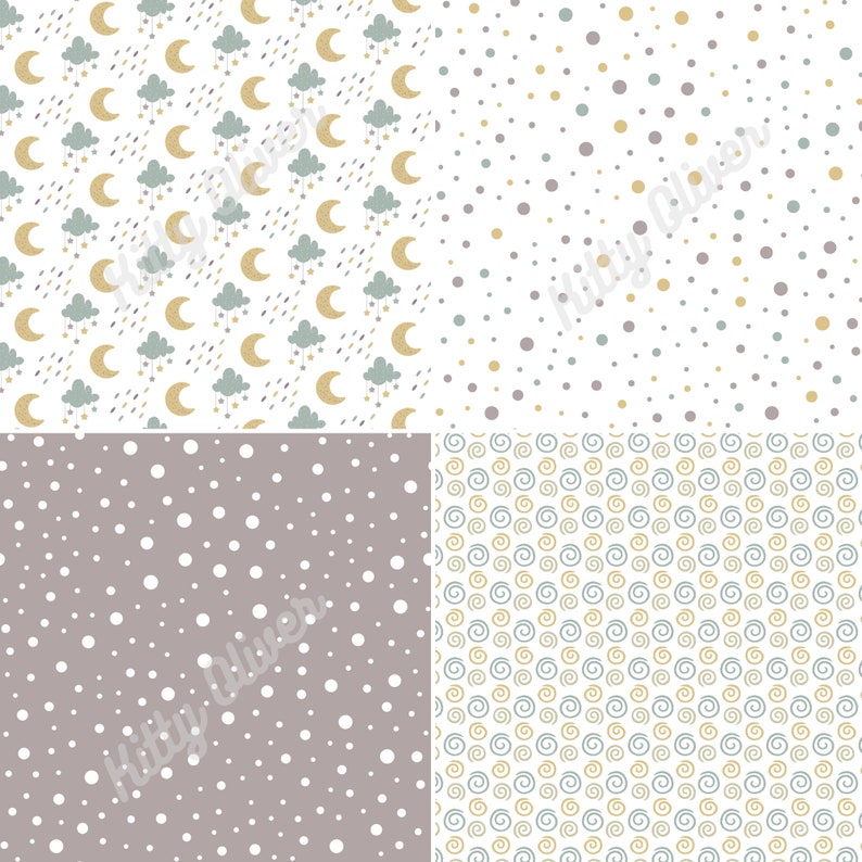 Boho Baby Paper Pack in Neutral Colors | Printable Digital Paper ...