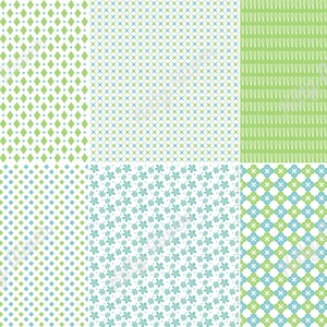 Light Blue and Green Digital Paper Pack | Printable Digital Paper ...