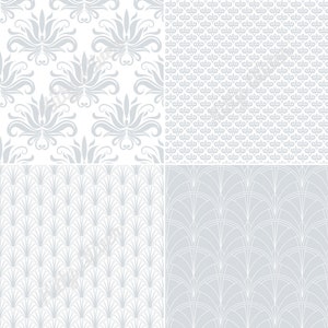 Elegant Silver Gray Wedding Paper Pack, Printable Digital Paper ...