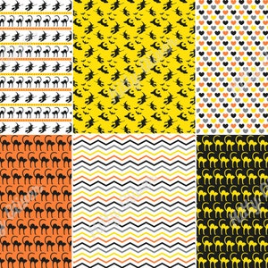 Witches and Cats Halloween Paper Pack | Printable Digital Paper ...