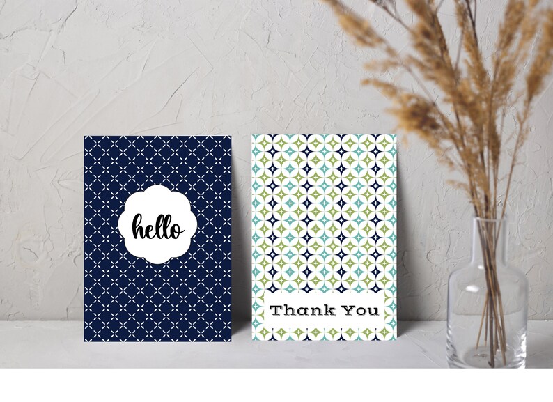 Navy Blue, Sage Green and Turquoise Digital Paper Pack | Printable ...