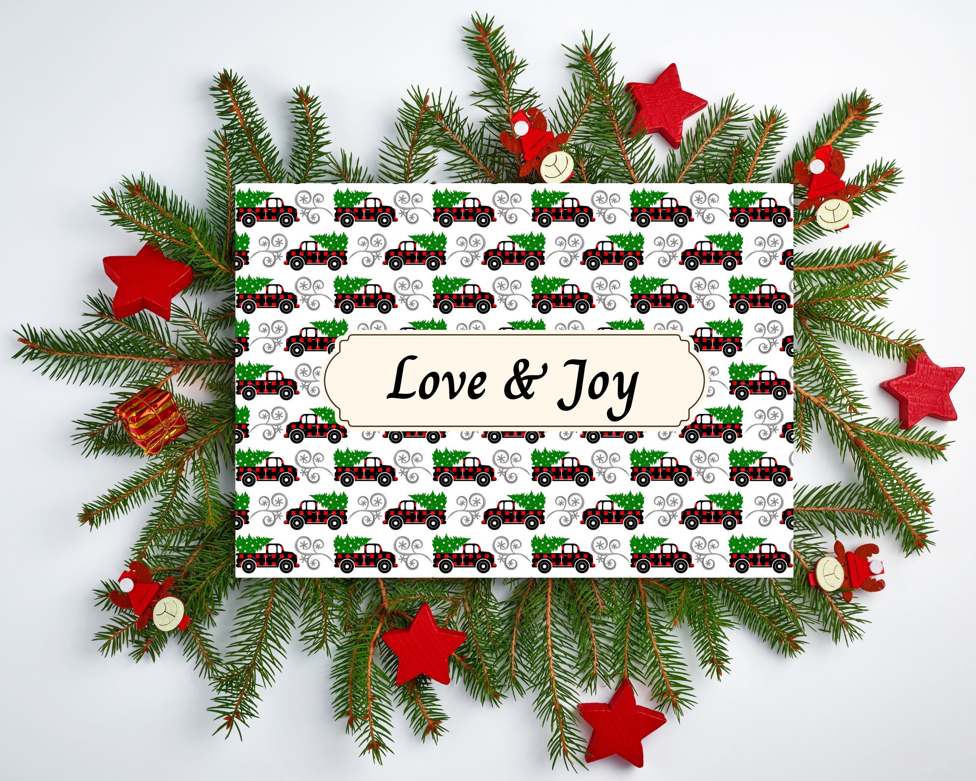 Buffalo Plaid Christmas Paper Pack Red Green | Printable Digital Paper ...