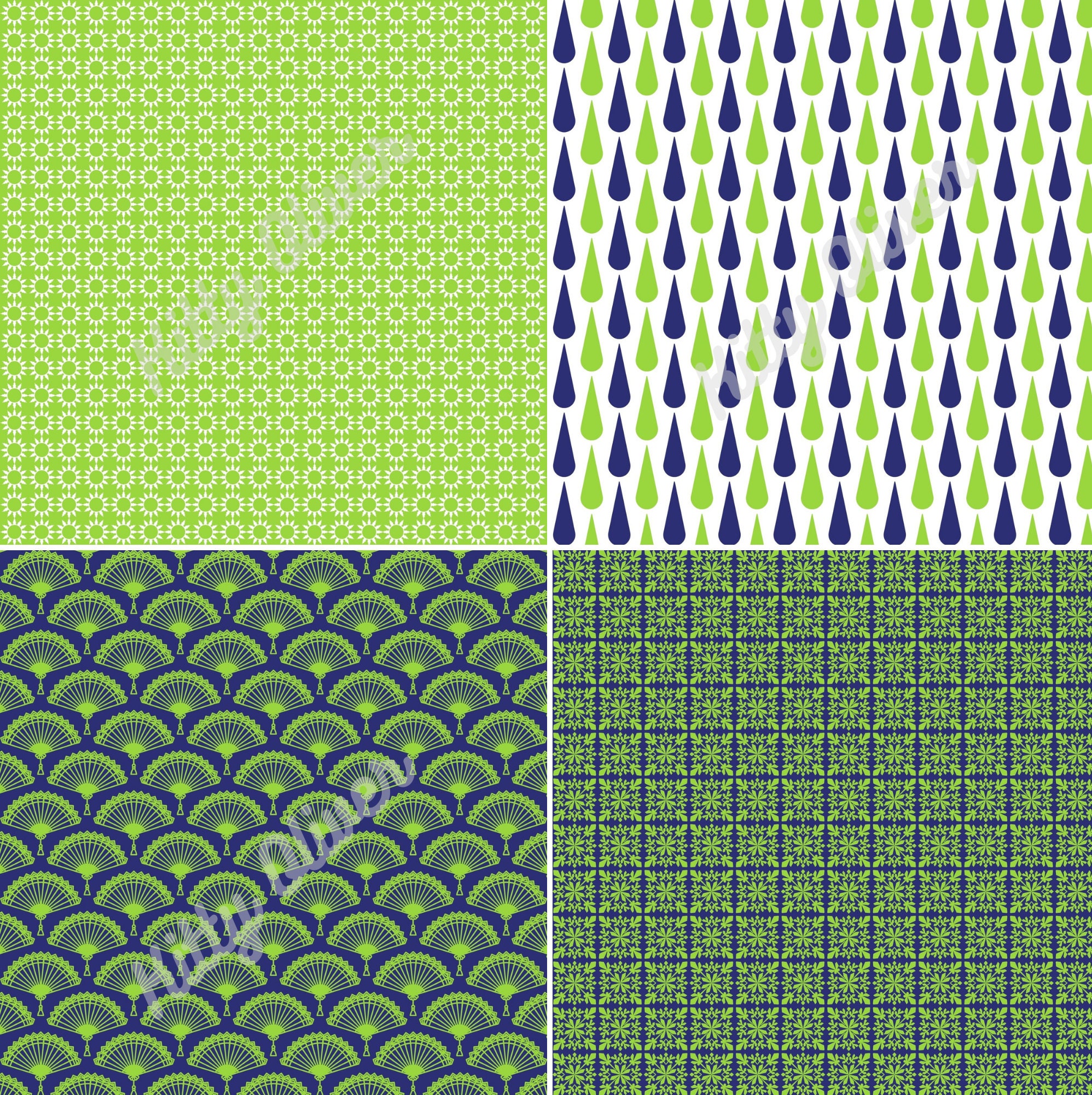 Navy Blue and Lime Green Digital Paper Pack | Printable Digital Paper ...