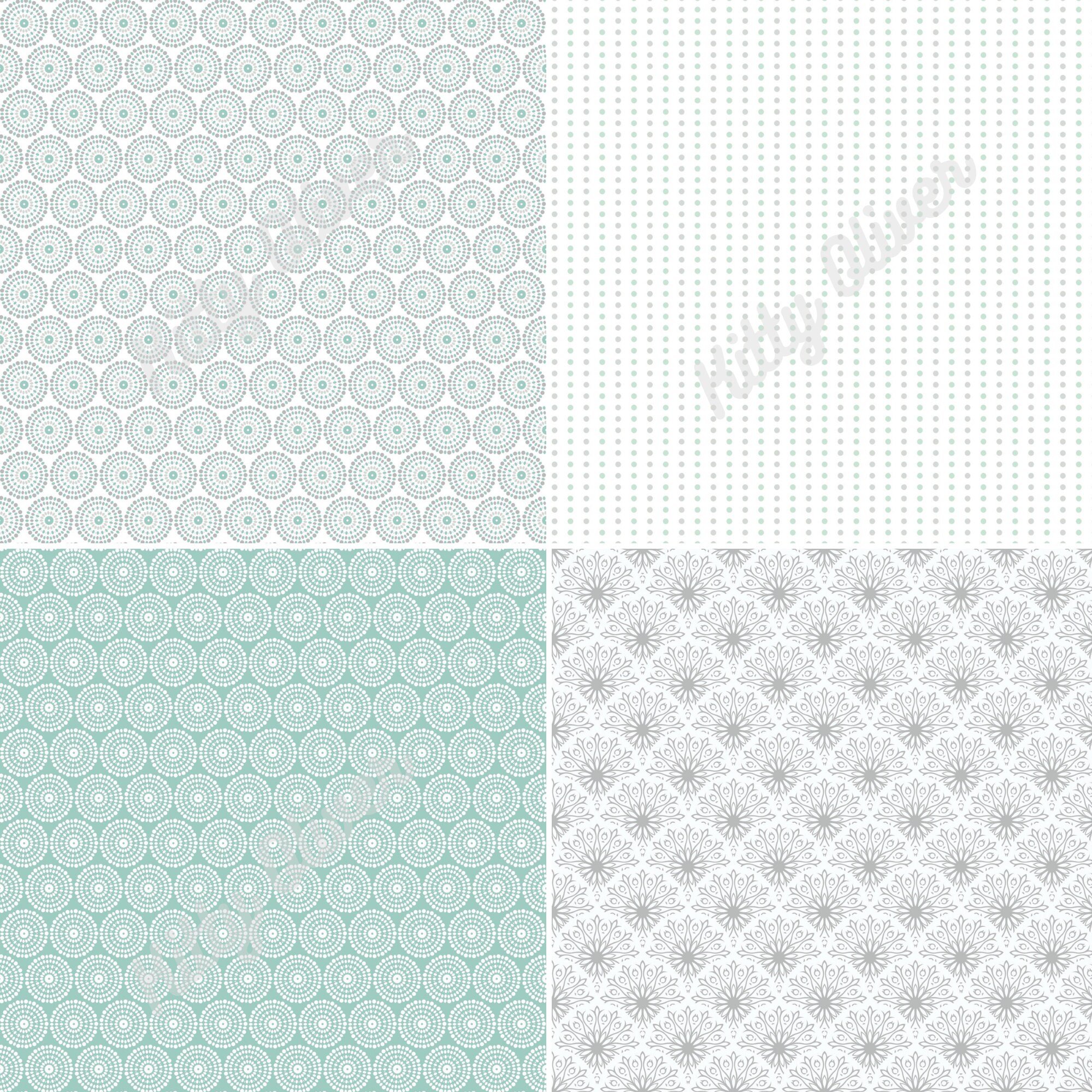 Mint and Gray Pastel Paper Pack | Printable Digital Paper Download ...