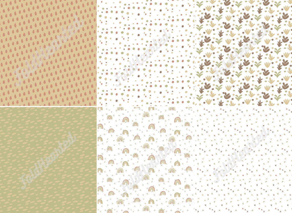 Boho Patterns Paper Pack in Earth Tones Printable Digital Paper ...