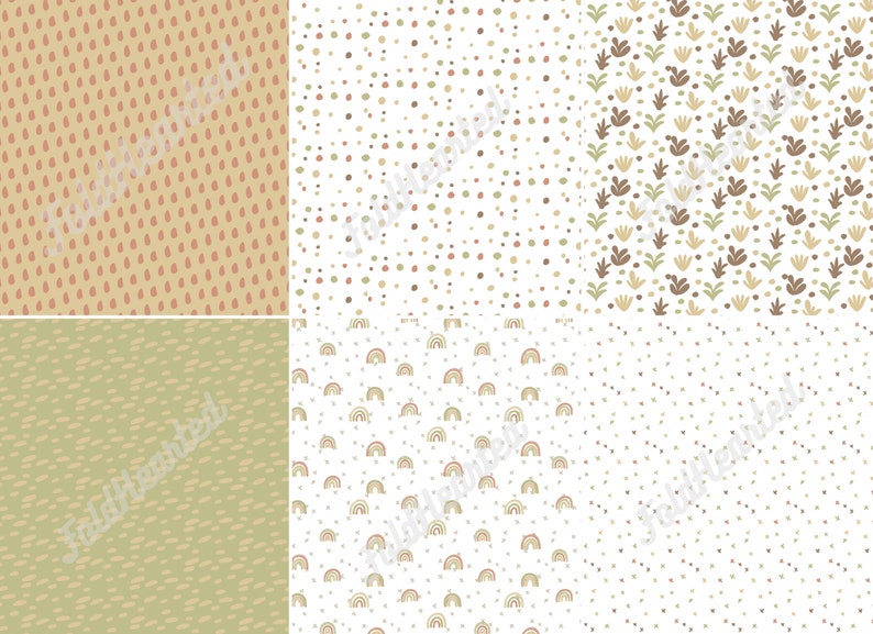 Boho Patterns Paper Pack in Earth Tones | Printable Digital Paper ...