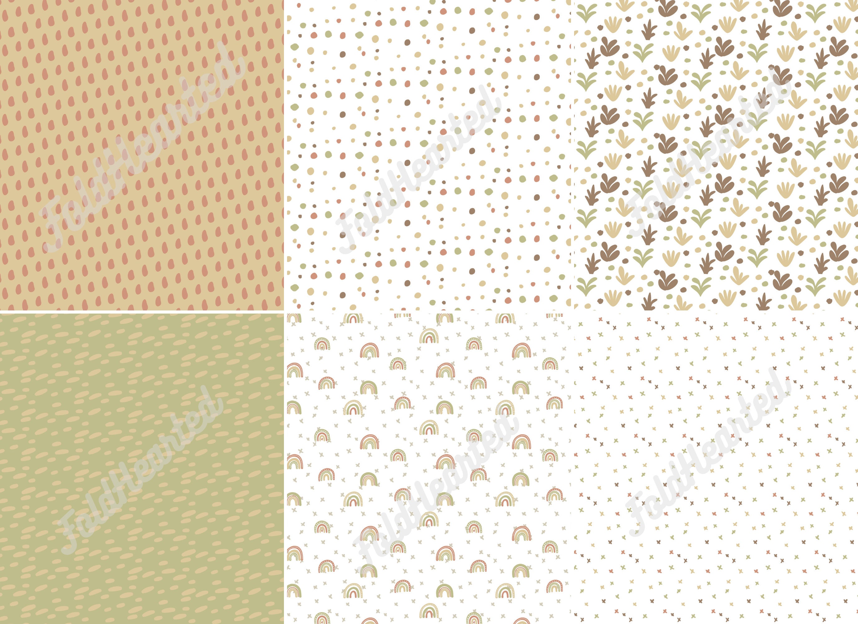 Boho Patterns Paper Pack in Earth Tones Printable Digital Paper ...