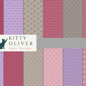 Simple Valentines Day Backgrounds in Lavender Pink | Digital Paper Pack ...