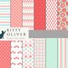 Fresh Coral and Aqua Digital Paper Pack | Printable Digital Paper ...