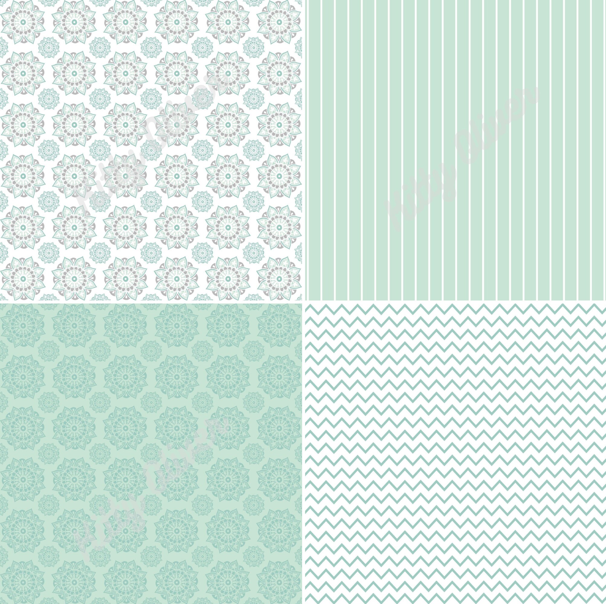 Mint and Gray Pastel Paper Pack | Printable Digital Paper Download ...