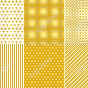 Mustard Yellow Basic Patterns Value Paper Pack | Printable Digital ...