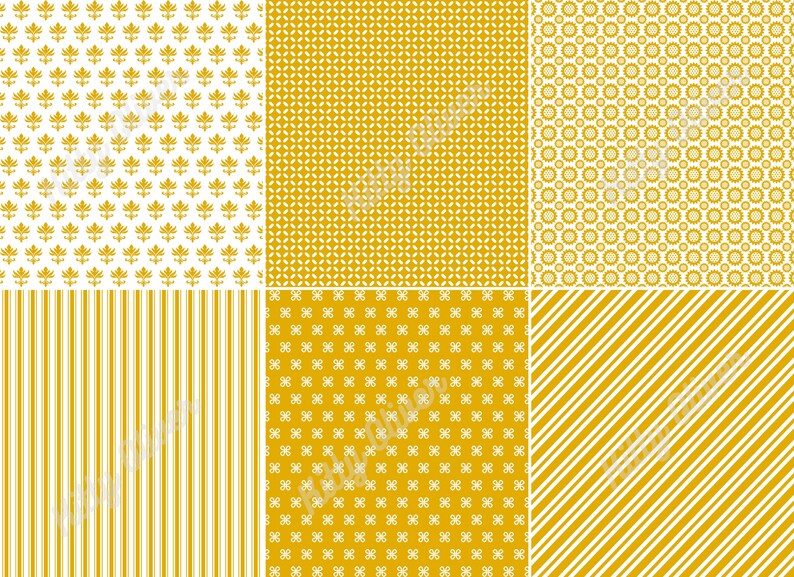 Mustard Yellow Basic Patterns Value Paper Pack | Printable Digital ...
