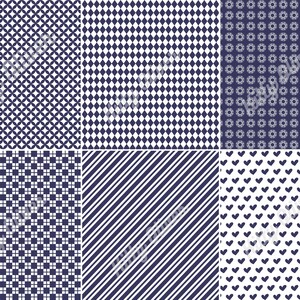 Navy Blue Basic Patterns Paper Pack | Printable Digital Paper Download ...