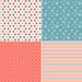 Fun Coral, Orange, Soft Teal Digital Paper Pack | Printable Digital ...