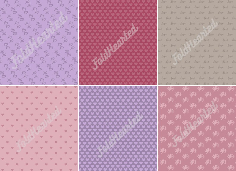 Simple Valentines Day Backgrounds in Lavender Pink | Digital Paper Pack ...