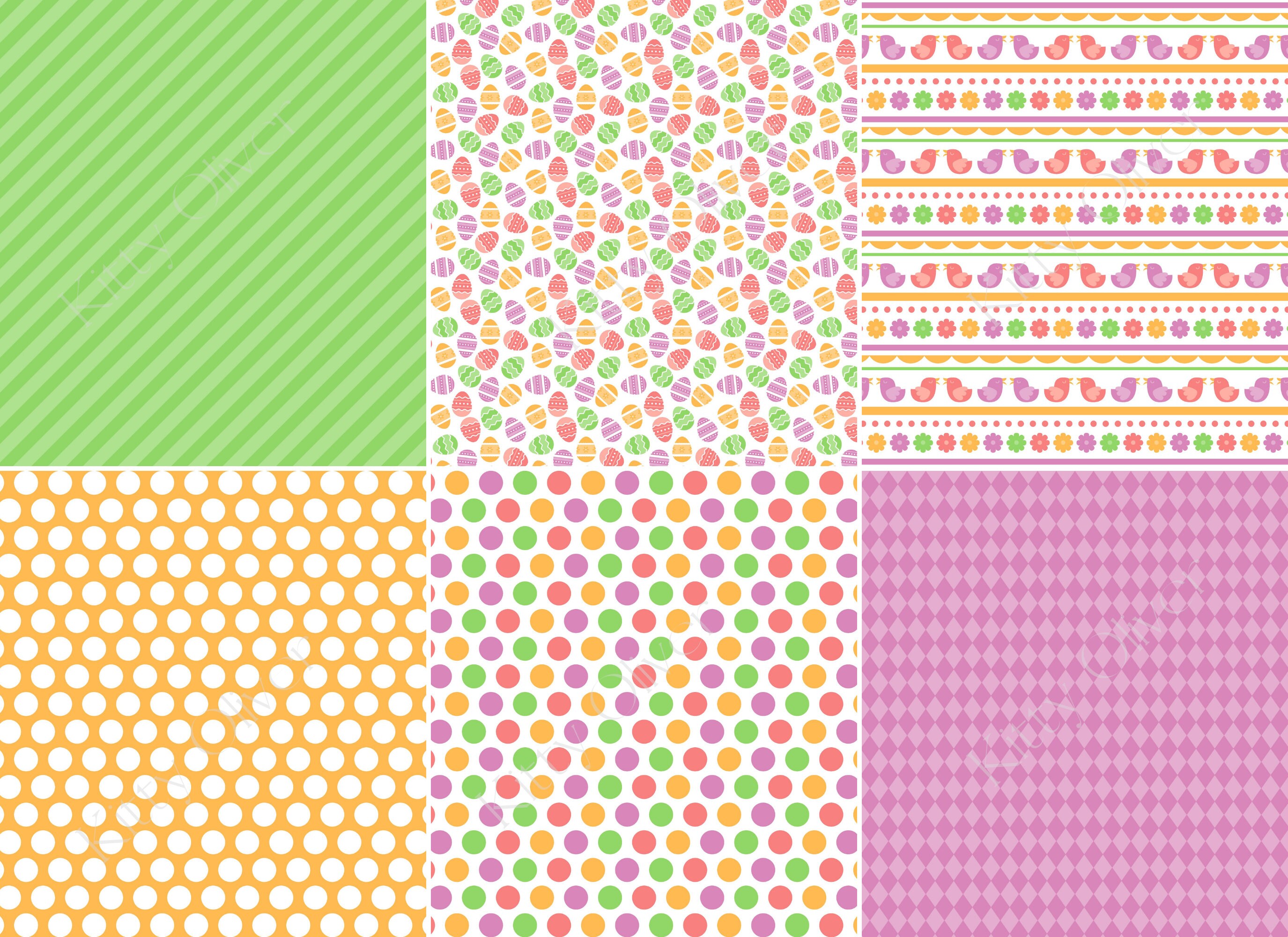 Easter Digital Paper Pack W Baskets, Bunnies, Eggs and Flowers ...