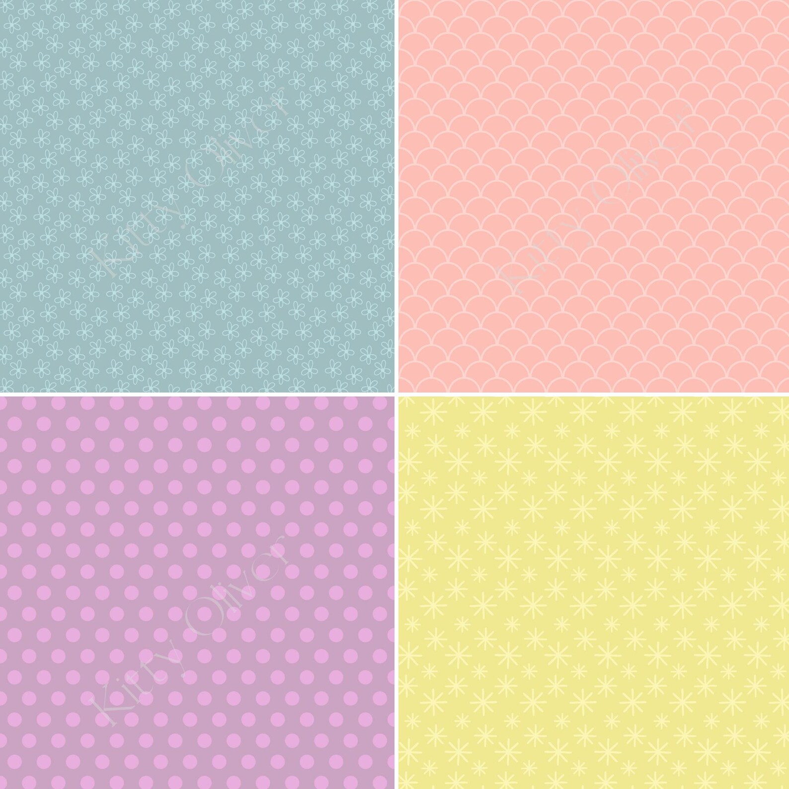 Simple Backgrounds in Muted Sunset Colors| Digital Paper Pack ...