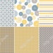 Yellow, Gray and Teal Digital Paper Pack | Printable Digital Paper ...