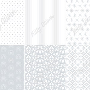 Elegant Silver Gray Wedding Paper Pack, Printable Digital Paper ...