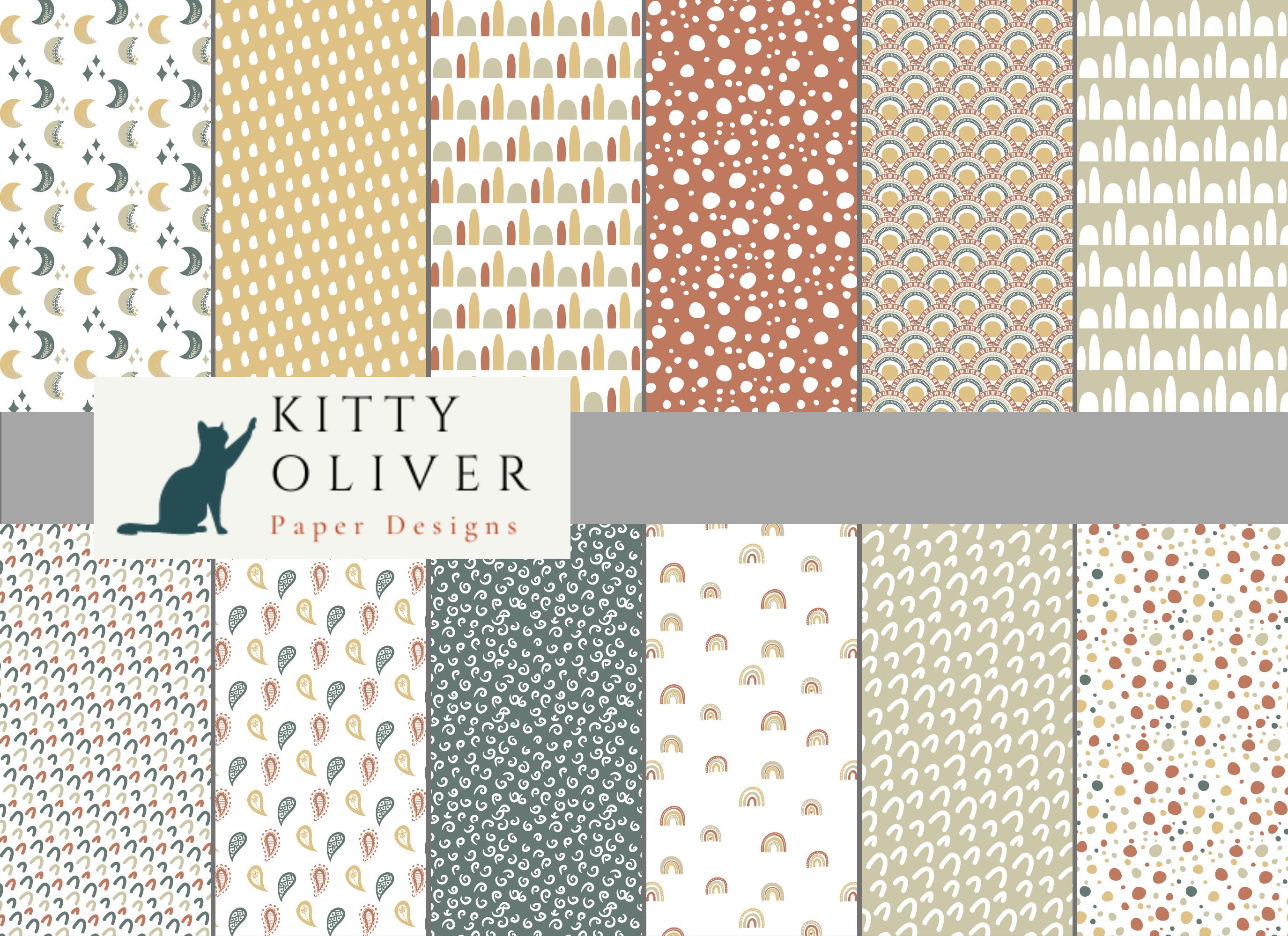 Soft and Bold Boho Paper Pack | Printable Digital Paper Download ...