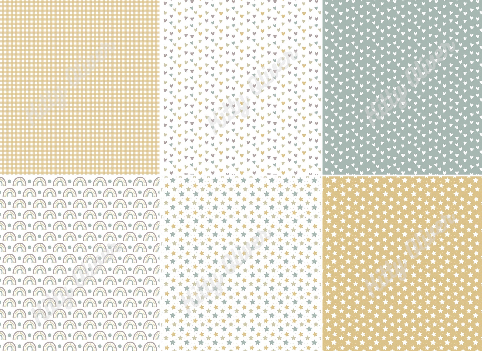 Boho Baby Paper Pack in Neutral Colors | Printable Digital Paper ...