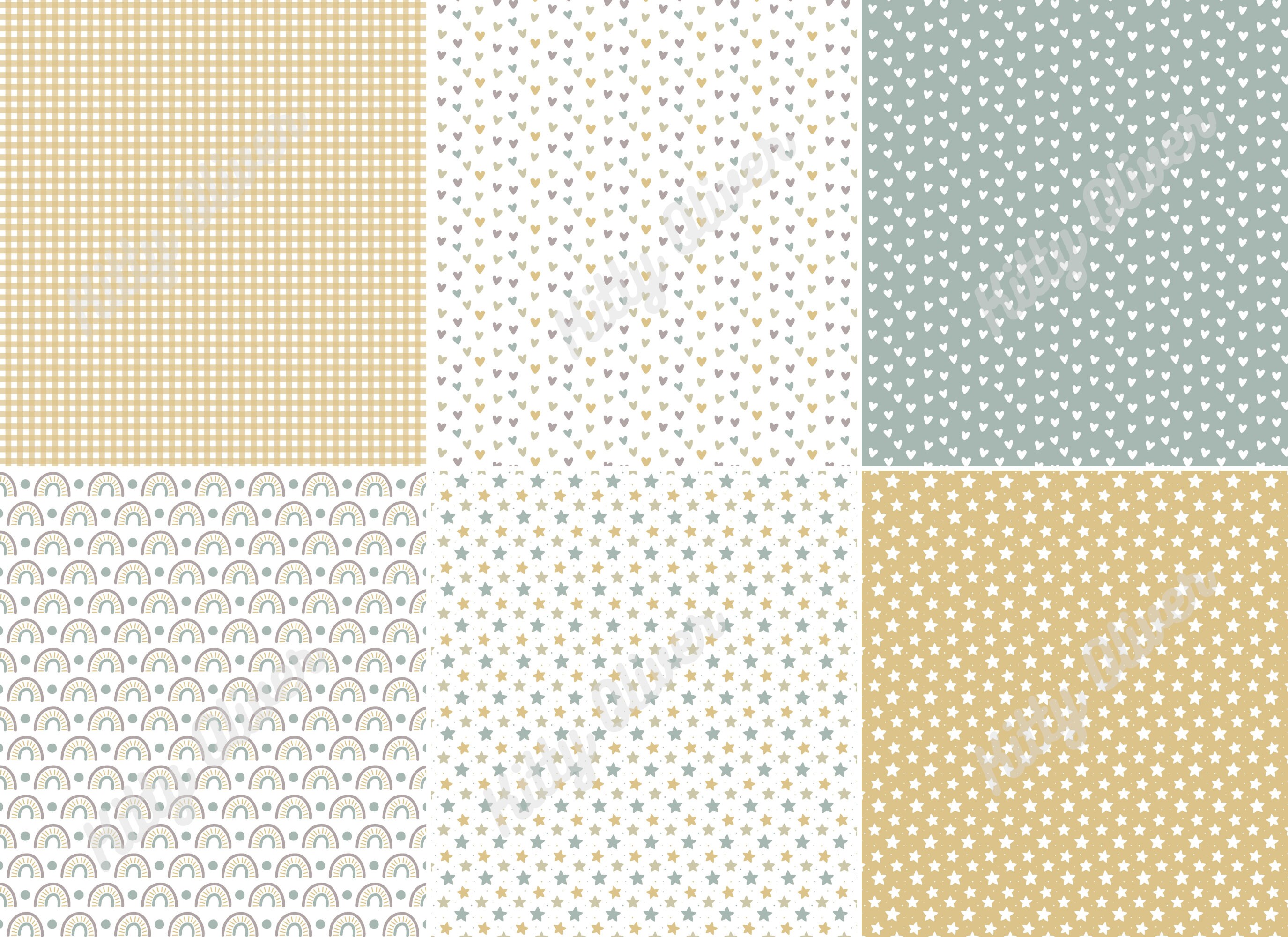 Boho Baby Paper Pack in Neutral Colors | Printable Digital Paper ...