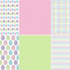Pastel Easter Digital Paper Pack W Bunnies, Eggs and Flowers ...