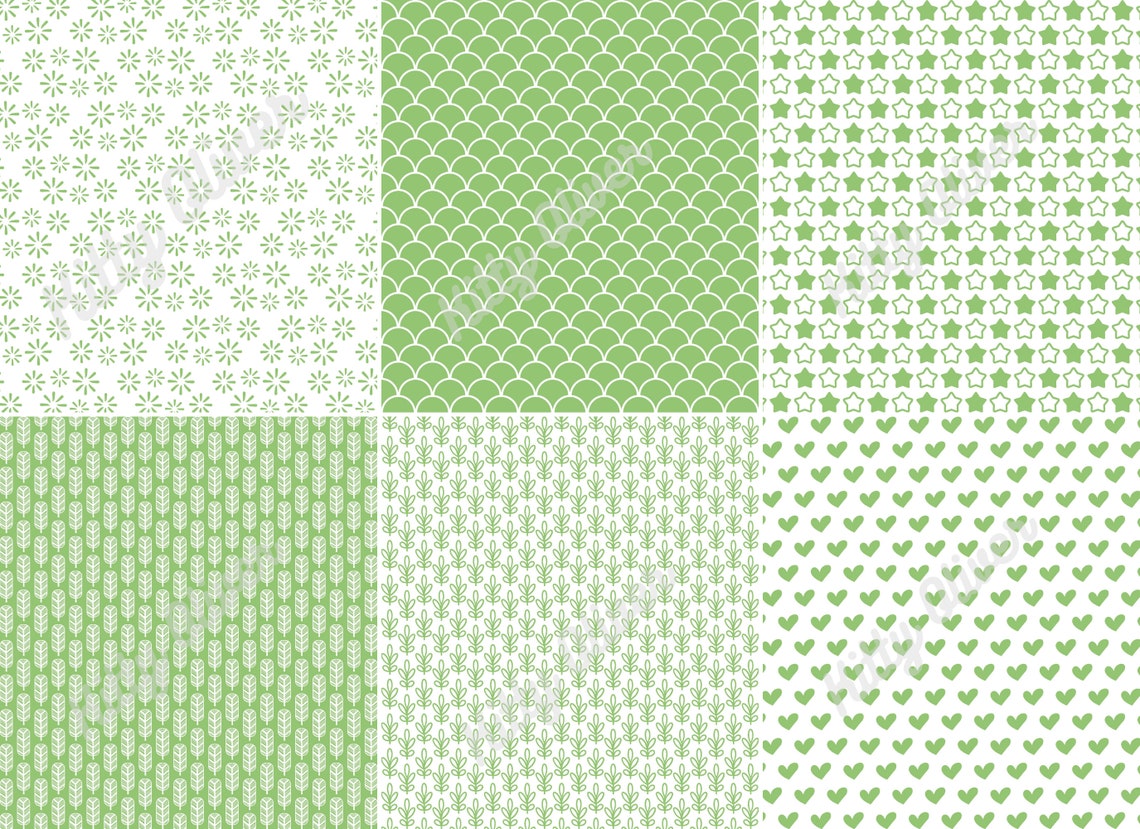 Spring Green Basic Patterns Value Paper Pack | Printable Digital Paper ...
