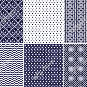 Navy Blue Basic Patterns Paper Pack | Printable Digital Paper Download ...