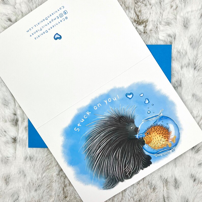 Valentine Animal Card, Animal Anniversary Card, Whimsical Valentine ...