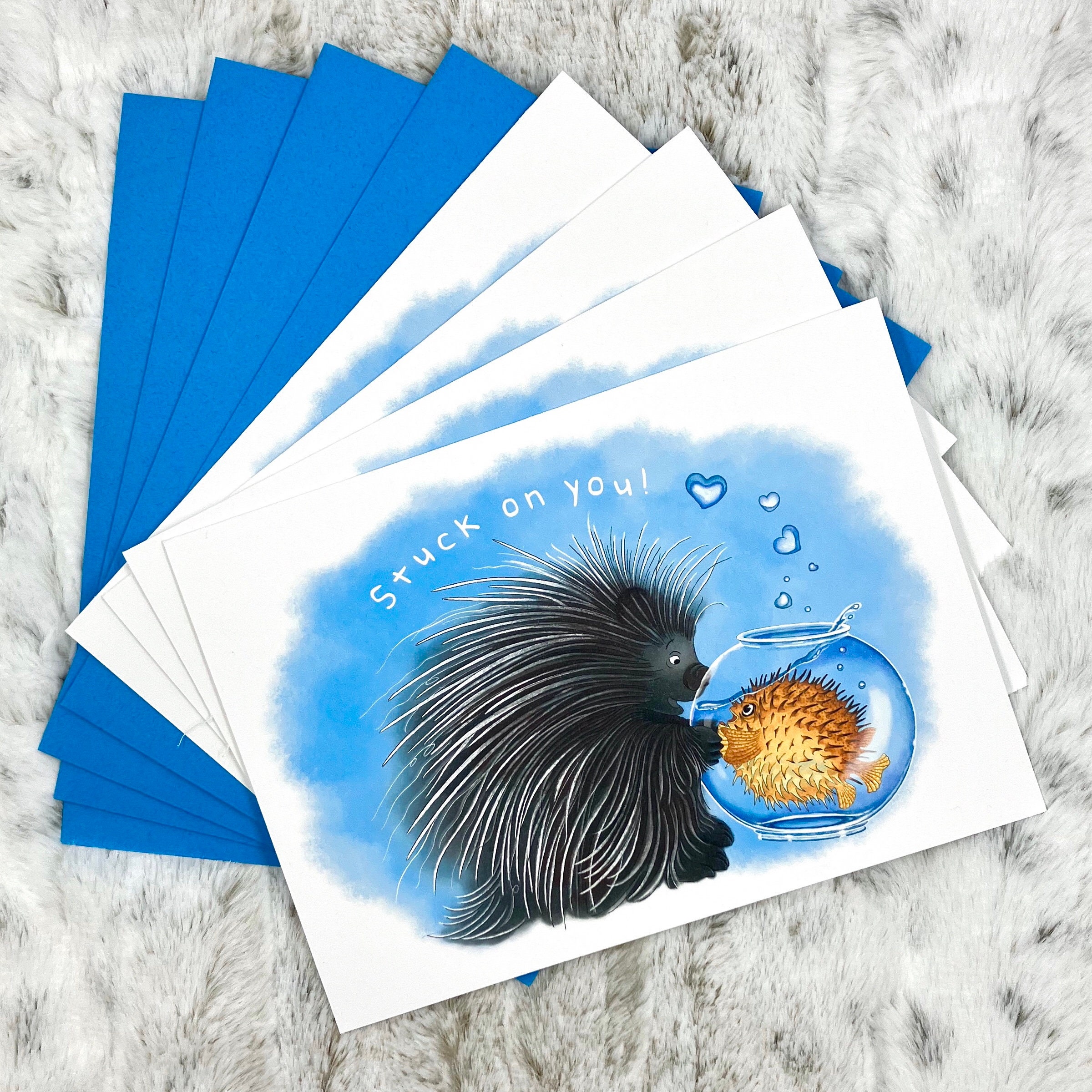 Valentine Animal Card, Animal Anniversary Card, Whimsical Valentine ...