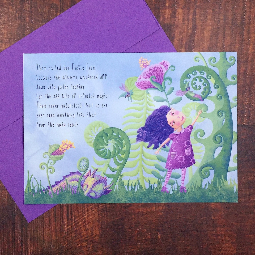 Magic Forest, Fantasy Card, Fairy Card, Dragon Card, Fiddlehead - Etsy