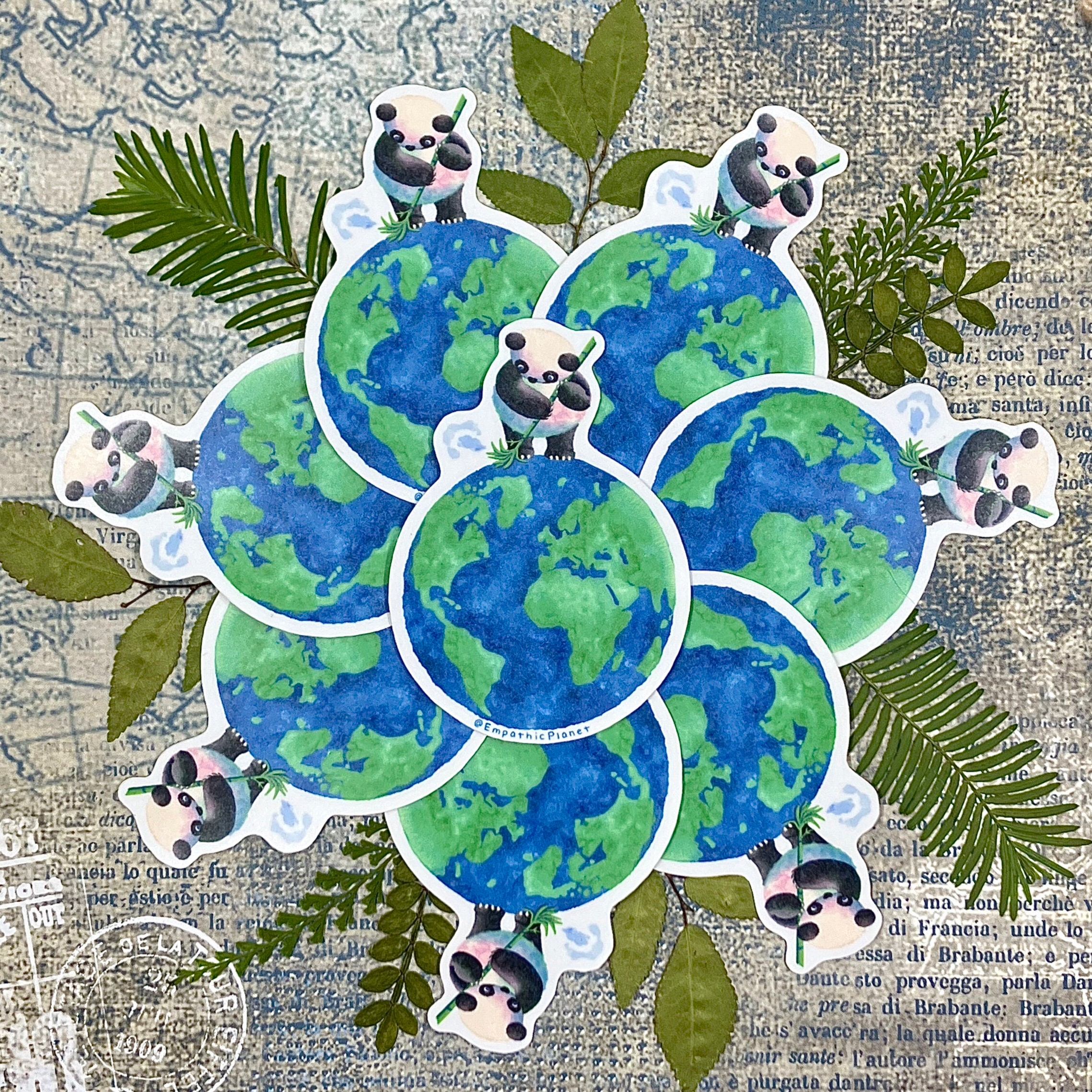 Cute Panda, Earth Day Gift, Eco Stickers, Earth Sticker, Panda Sticker ...