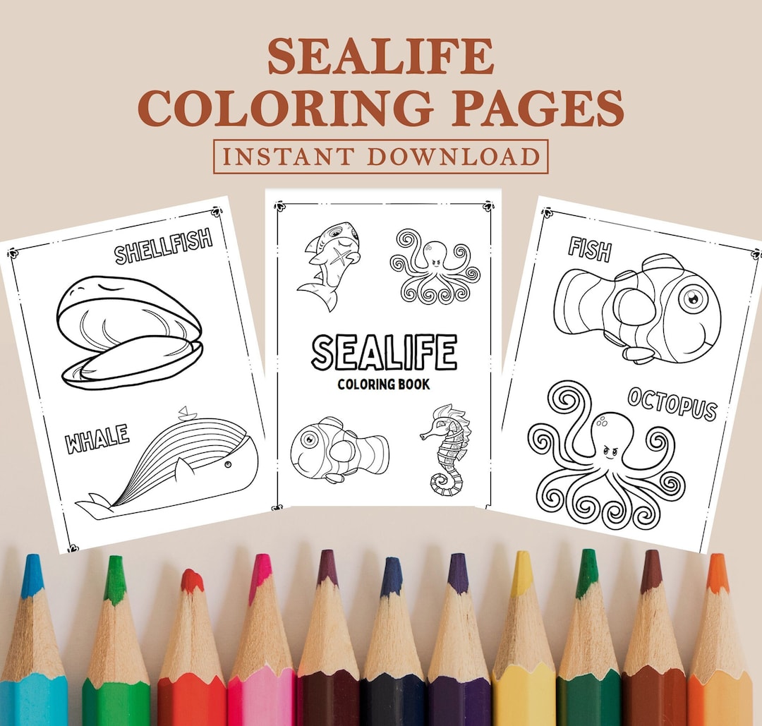 Sea Life Coloring Pages for Kids Toddlers Preschoolers Toddlers ...