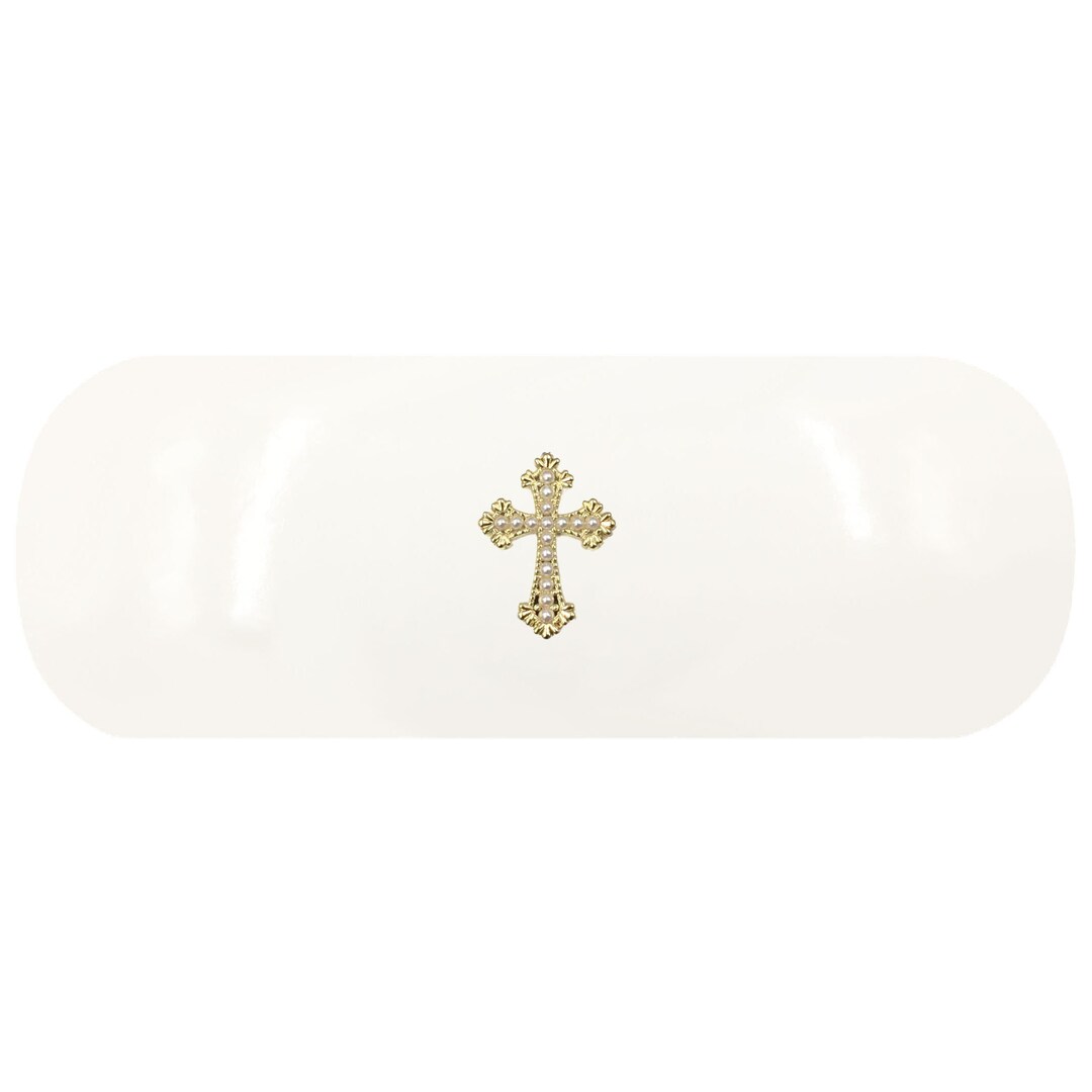 Gold Cross Hard Glasses Case. Pearl Crucifix Spectacle Case. - Etsy