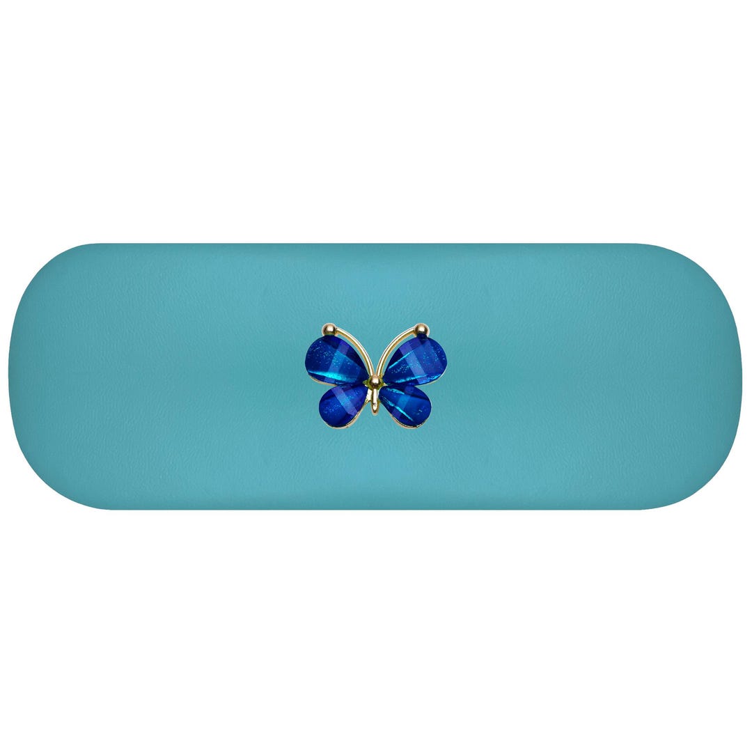 Blue Butterfly Hard Glasses Case. Cute Butterflies Spectacle Case ...