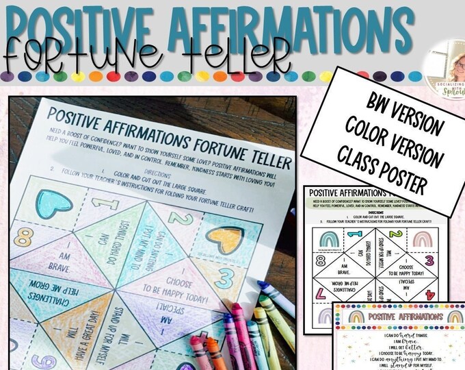 Positive Affirmations Fortune Teller | Back to School Crafts ...