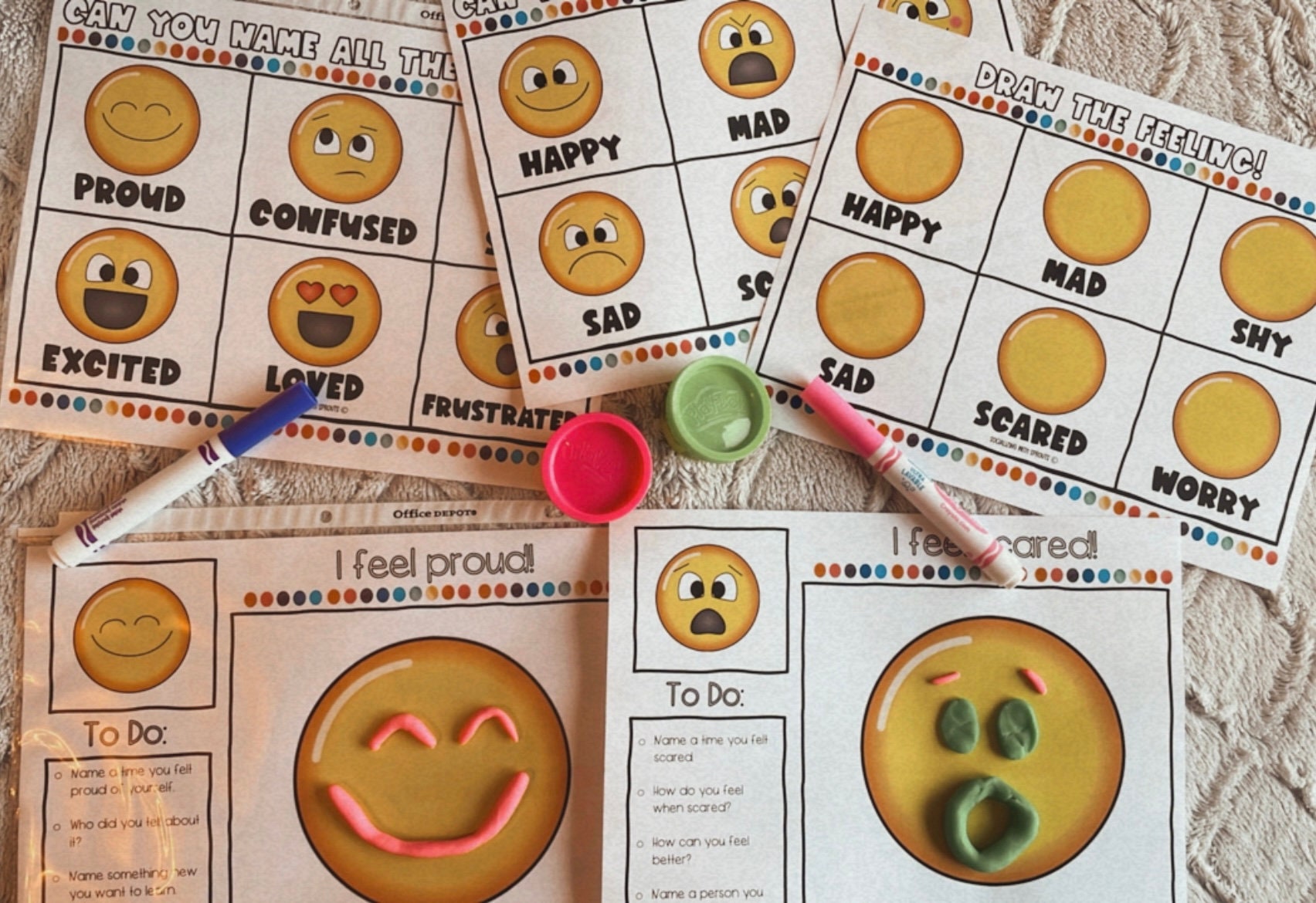 Feeling Mats | Emotions for Kids | Identifying Feelings Preschool ...