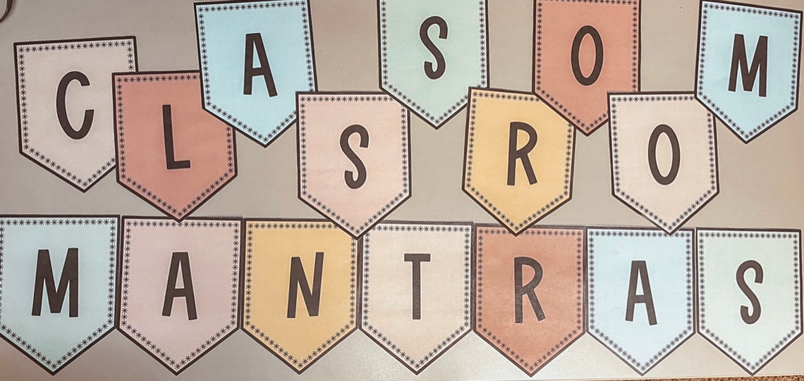 Class Mantras | Positive Affirmations for Classrooms | Boho Pennant ...