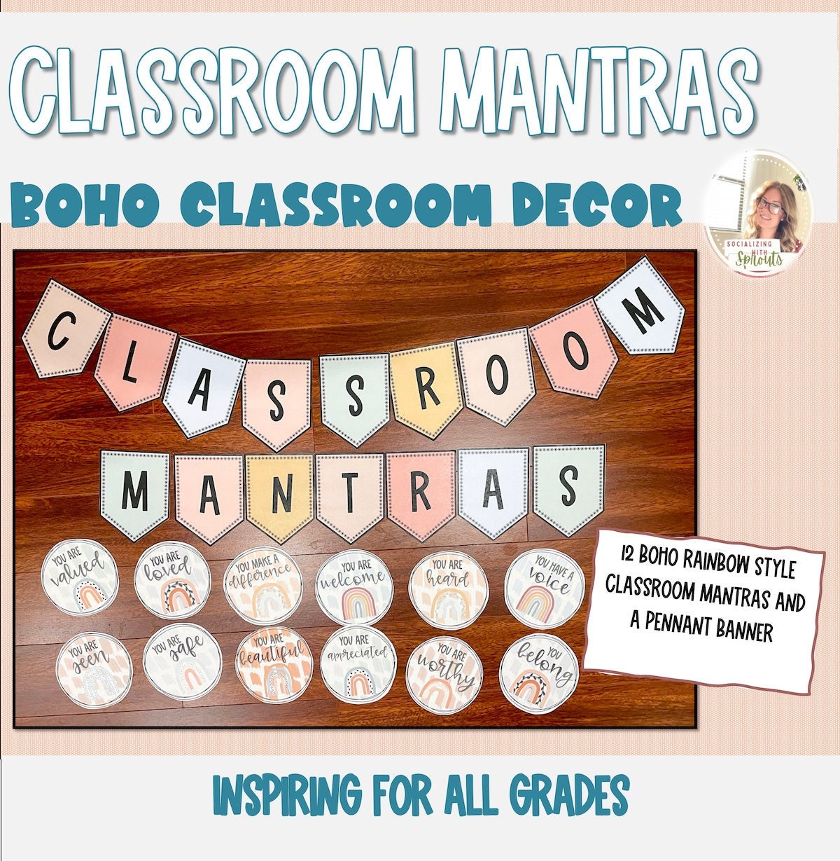 Class Mantras | Positive Affirmations for Classrooms | Boho Pennant ...