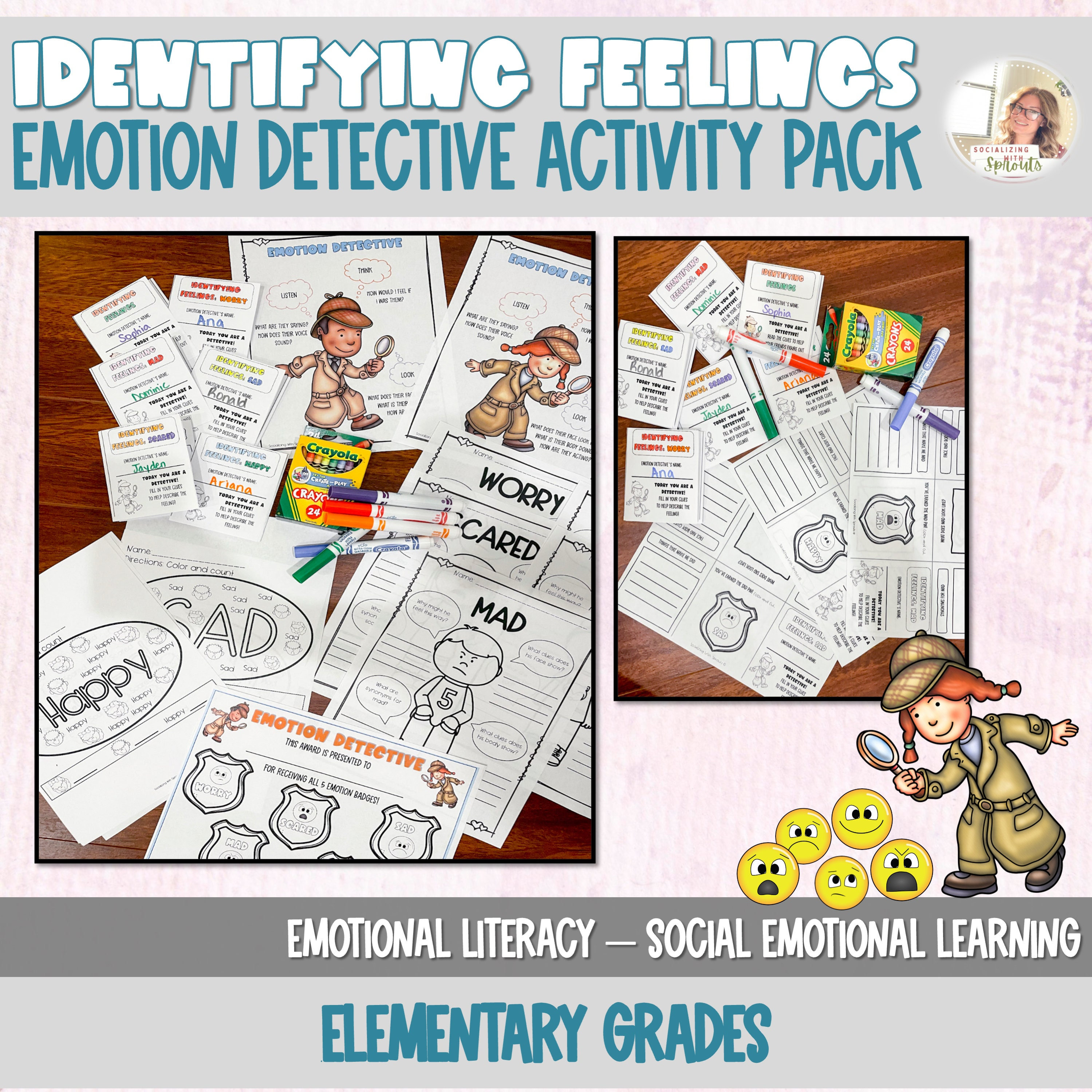 Feelings Detective Activities Identifying Feelings for Preschool ...