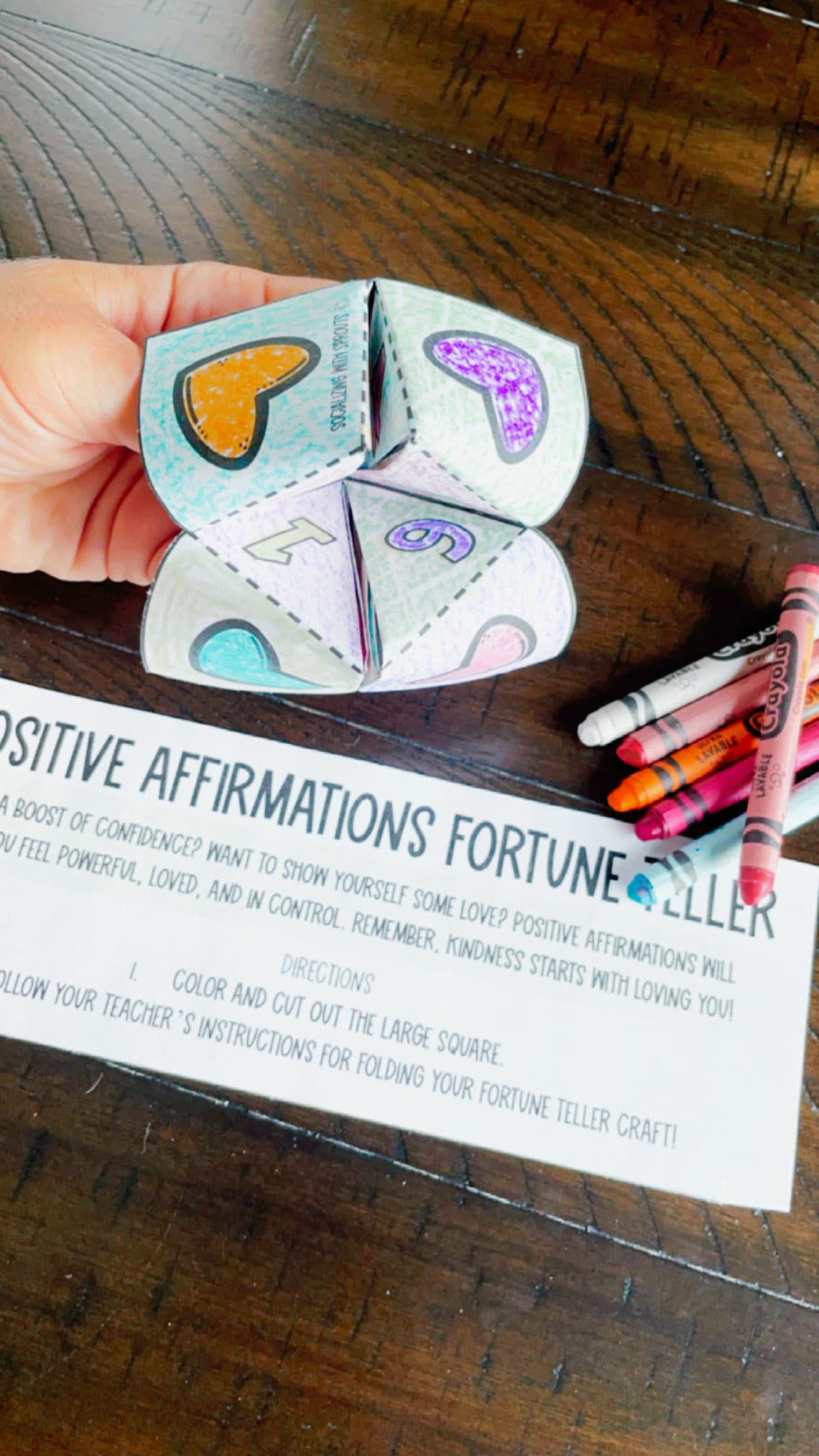 Positive Affirmations Fortune Teller Back to School Crafts Preschool ...