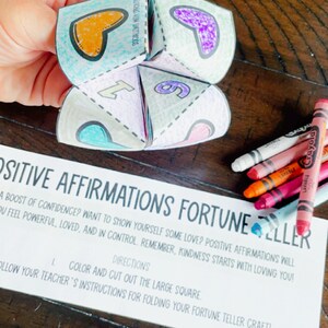 Positive Affirmations Fortune Teller Back to School Crafts Preschool ...