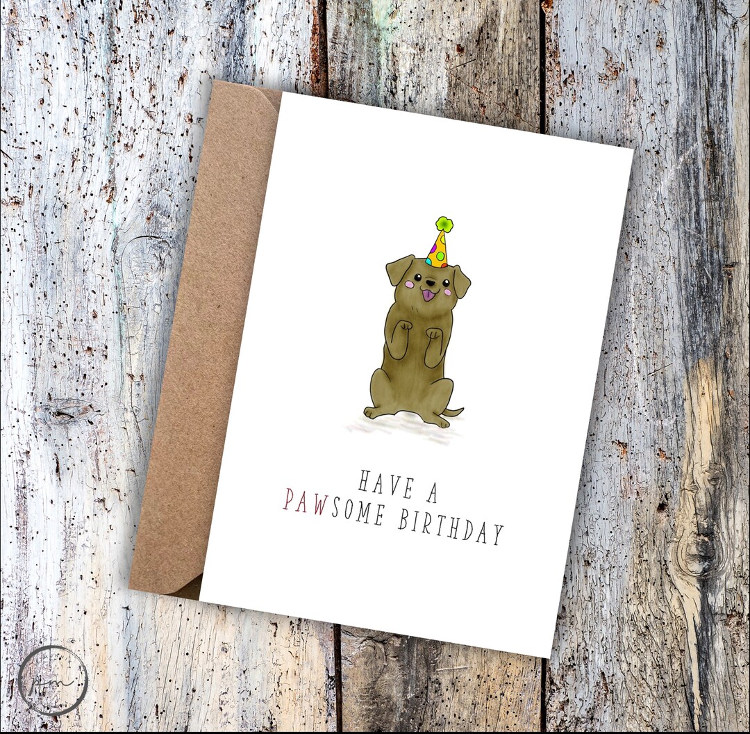 Have a Pawsome Birthday Birthday Card - Etsy