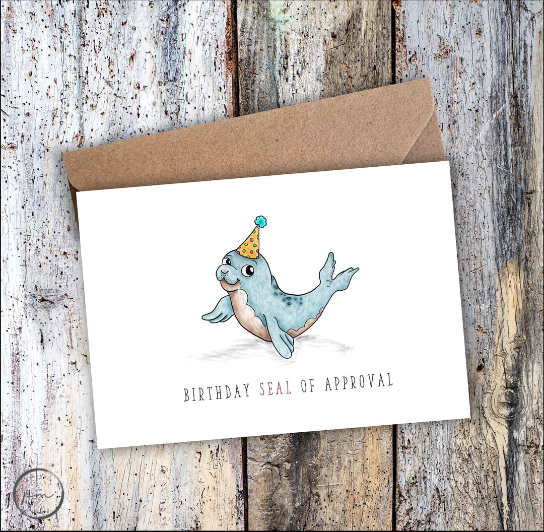 Birthday Seal of Approval Birthday Card - Etsy